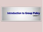 PPT - Introduction to Group Policy PowerPoint Presentation, free ...