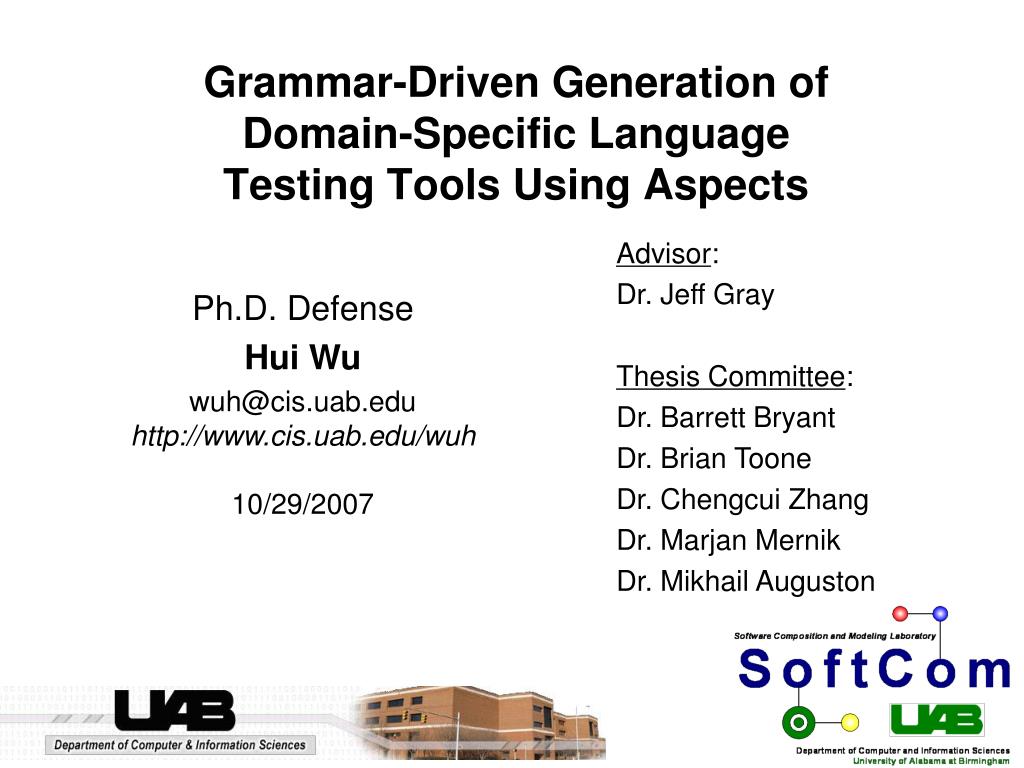 PPT - Grammar-Driven Generation of Domain-Specific Language Testing ...