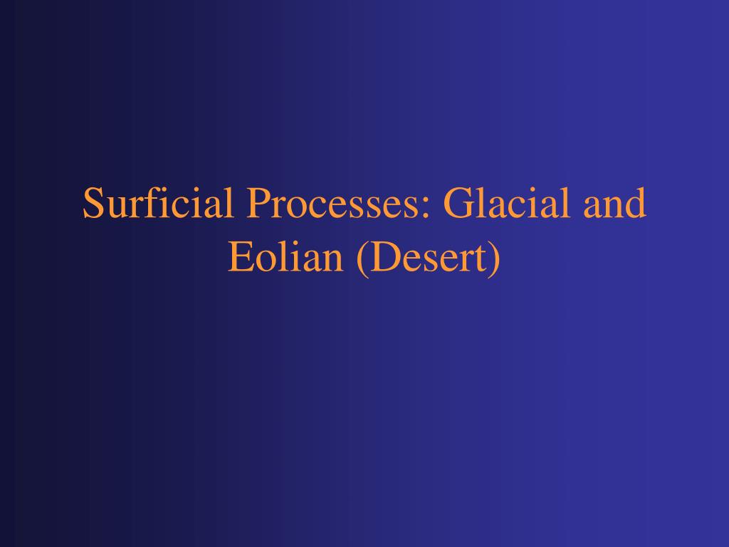PPT - Surficial Processes: Glacial and Eolian (Desert) PowerPoint ...