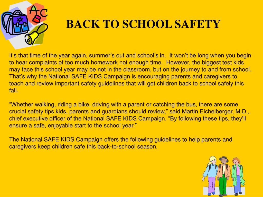 PPT - BACK TO SCHOOL SAFETY PowerPoint Presentation, free download - ID ...