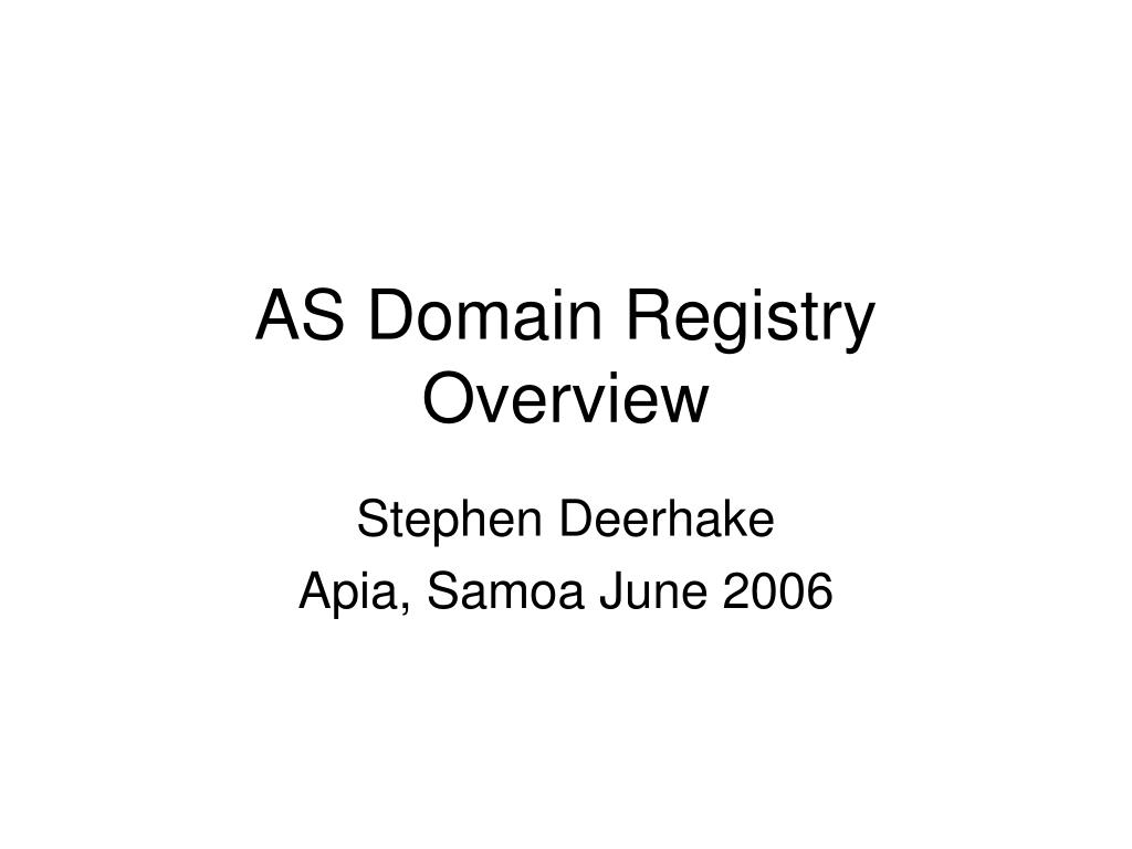 PPT - AS Domain Registry Overview PowerPoint Presentation, free ...