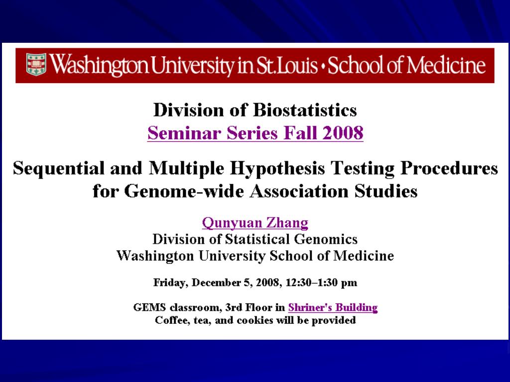 PPT - Sequential & Multiple Hypothesis Testing Procedures for Genome ...
