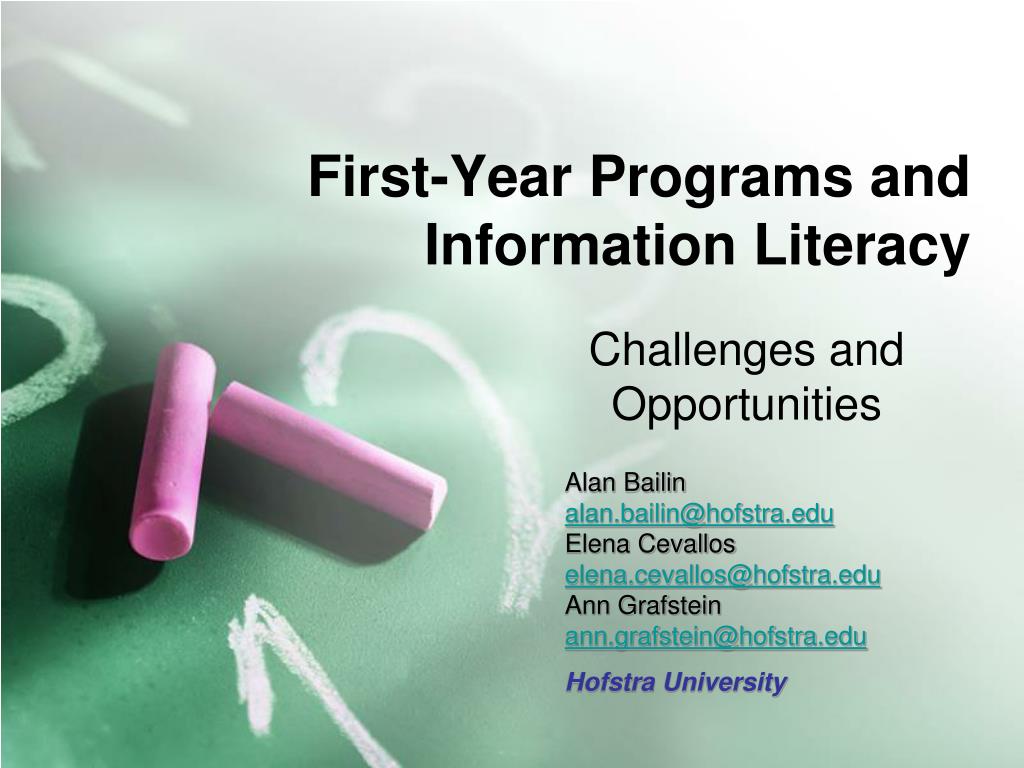 PPT - First-Year Programs and Information Literacy PowerPoint ...